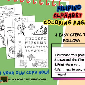 Filipino Alphabet Coloring Worksheets - Learn Filipino Words, Coloring ...