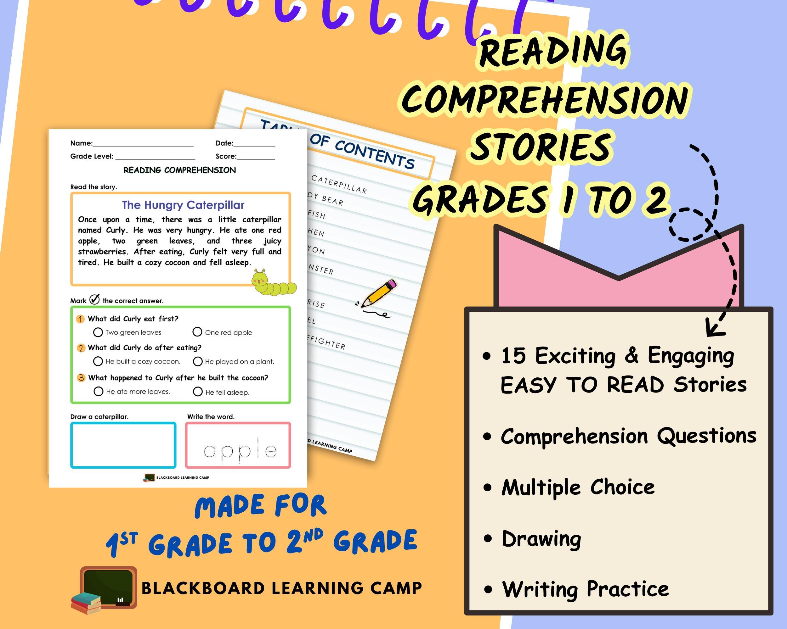 1st Grade and 2nd Grade Reading Worksheets Short Stories ...