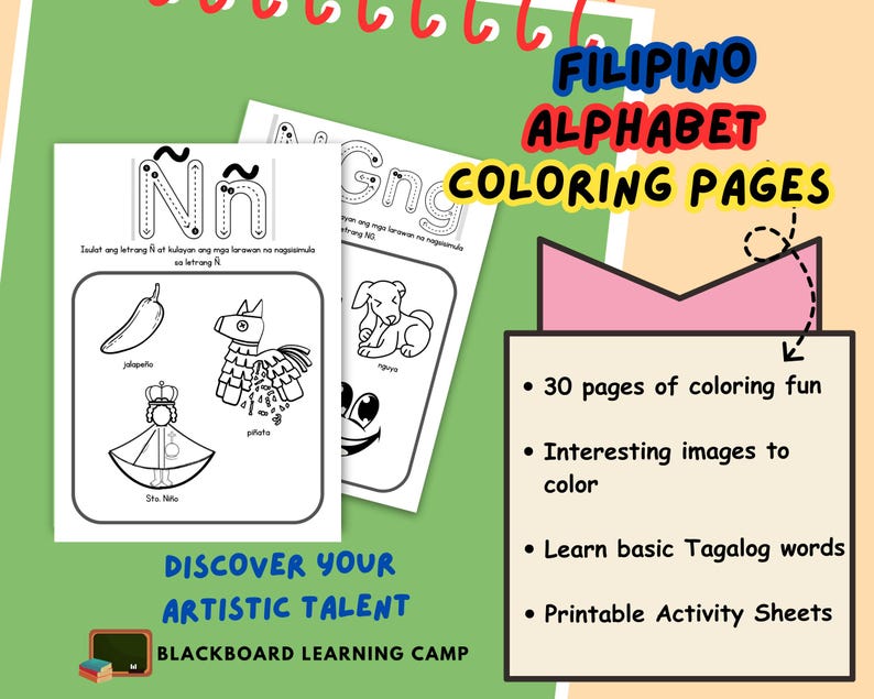 Filipino Alphabet Coloring Worksheets Learn Filipino Words, Coloring ...