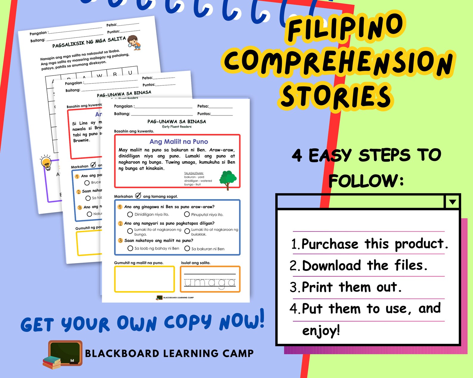 Filipino Reading Comprehension Worksheets - Learn Filipino Stories for ...