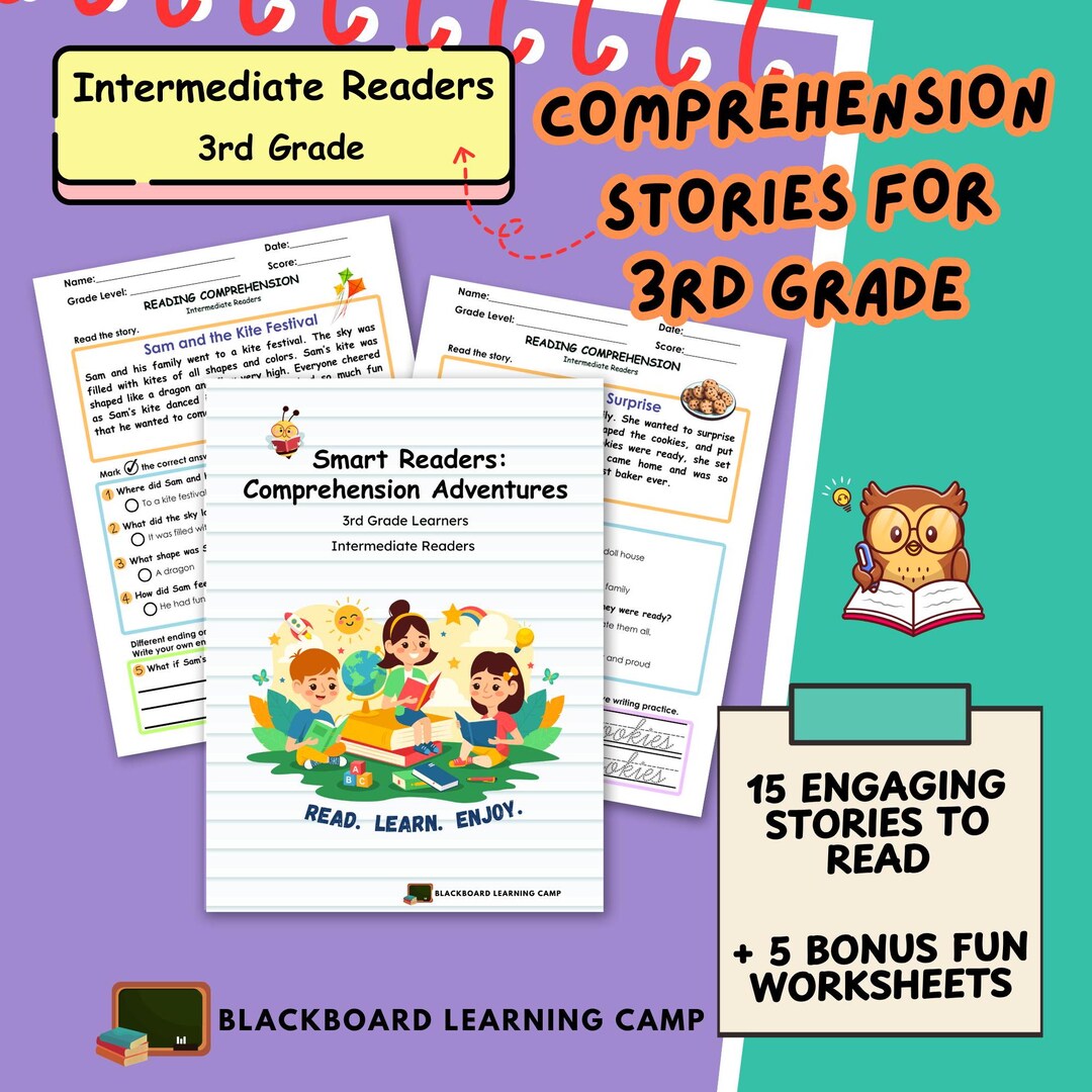 3rd Grade Reading Comprehension Stories Digital Worksheets | Creative ...