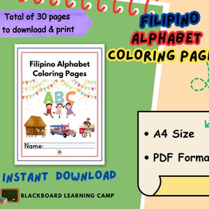Filipino Alphabet Coloring Worksheets - Learn Filipino Words, Coloring ...