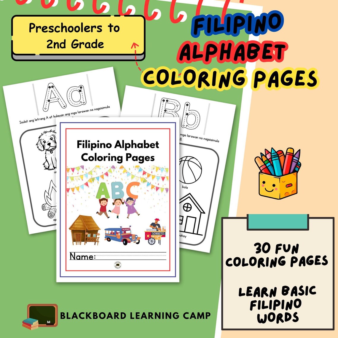 Filipino Alphabet Coloring Worksheets - Learn Filipino Words, Coloring ...