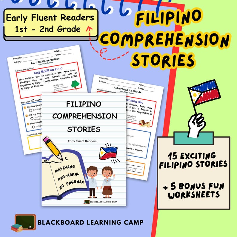 Filipino Reading Comprehension Worksheets - Learn Filipino Stories for ...
