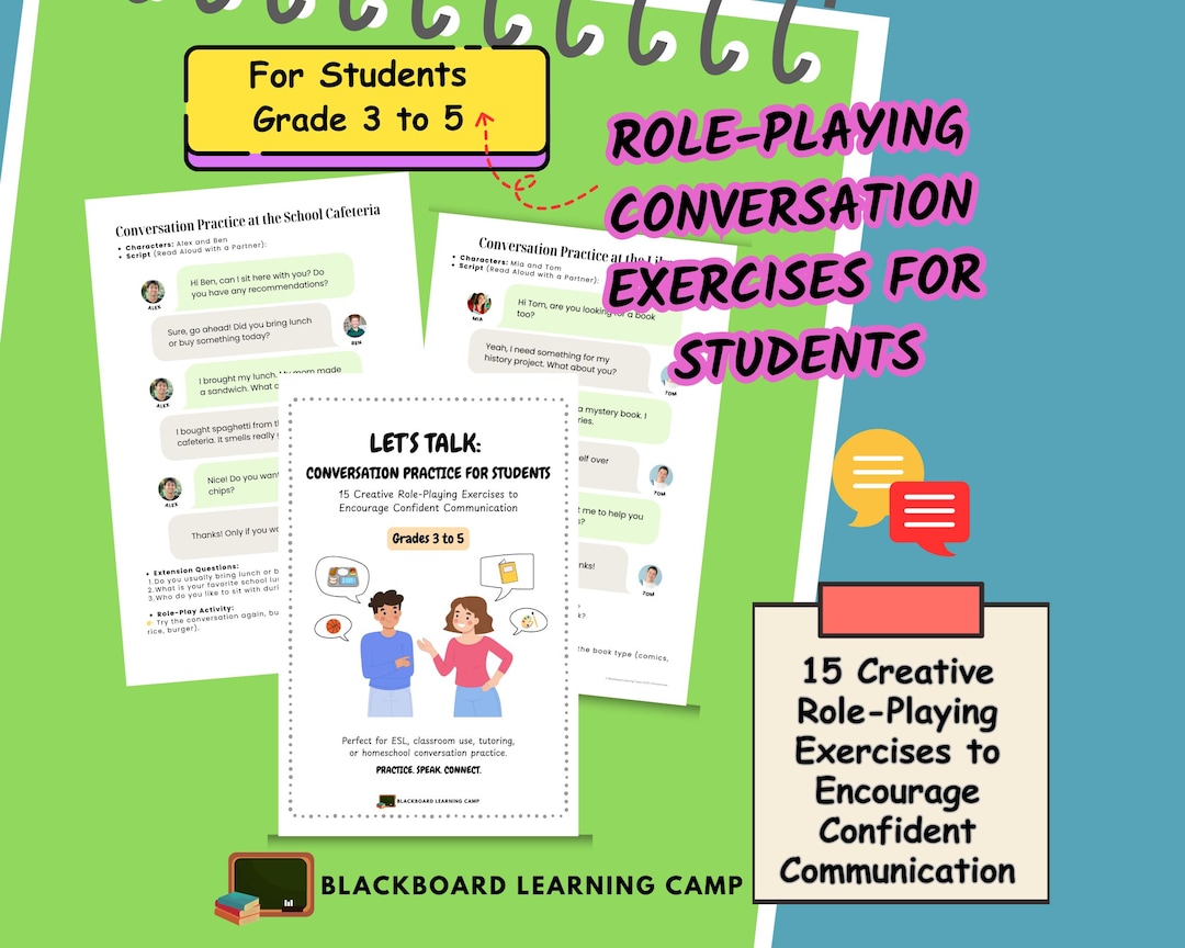 Role Playing Conversation Exercises | Digital Prints| 15 Fun Dialogues ...