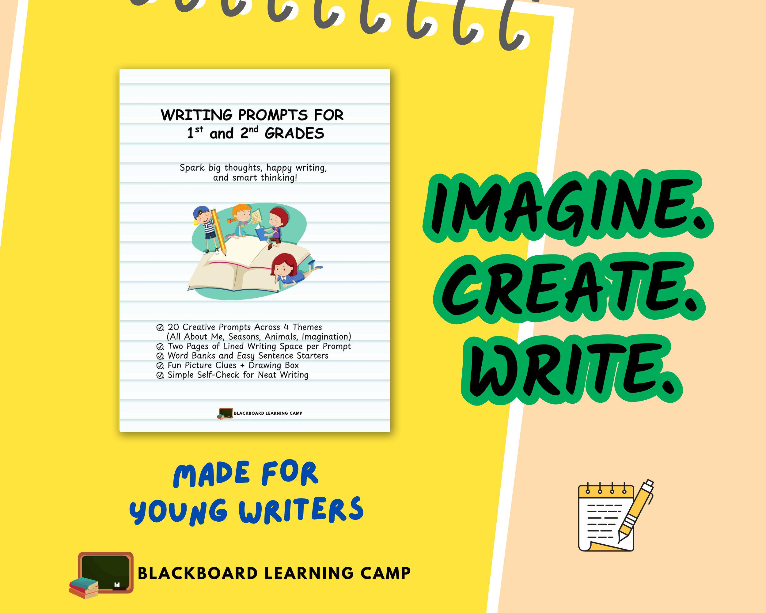 Writing Prompts for Kids | Grades 1-2 Creative Worksheets (digital ...