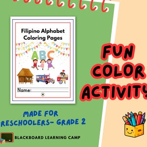 Filipino Alphabet Coloring Worksheets - Learn Filipino Words, Coloring ...