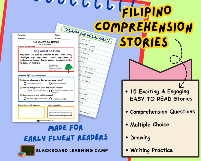 Filipino Reading Comprehension Worksheets - Learn Filipino Stories for ...