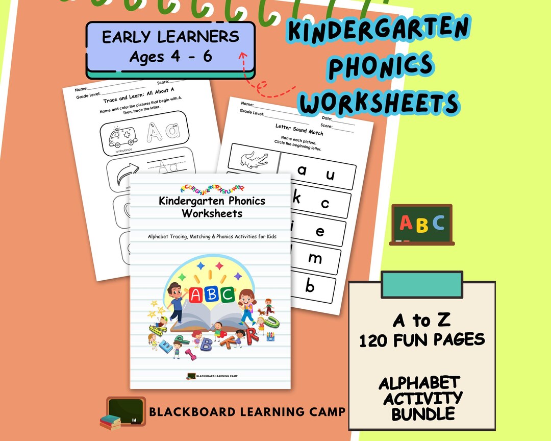 Kindergarten Phonics Worksheets - Alphabet Kinder Phonics, ABC ...