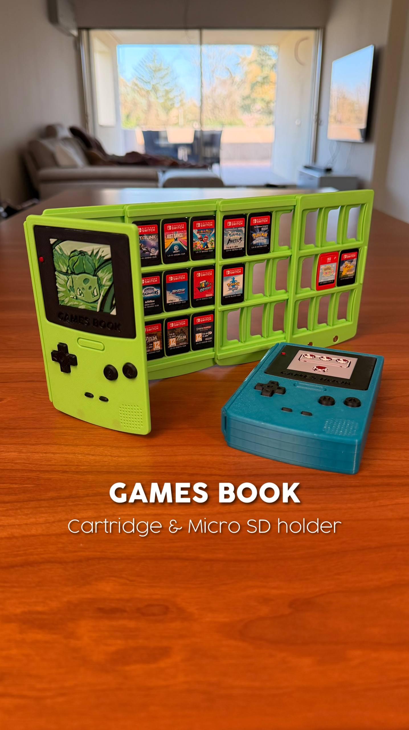 Games Book Nintendo Switch Cartridge and Micro SD Card Holder Inspired ...