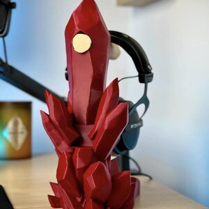 3D Printed Crystal Headphone Stand for Gaming and Desk Organization - Etsy