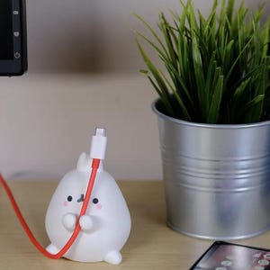 Adorable Kawaii Bunny Cable Holder | 3D Printed Cord Organizer | Cute ...