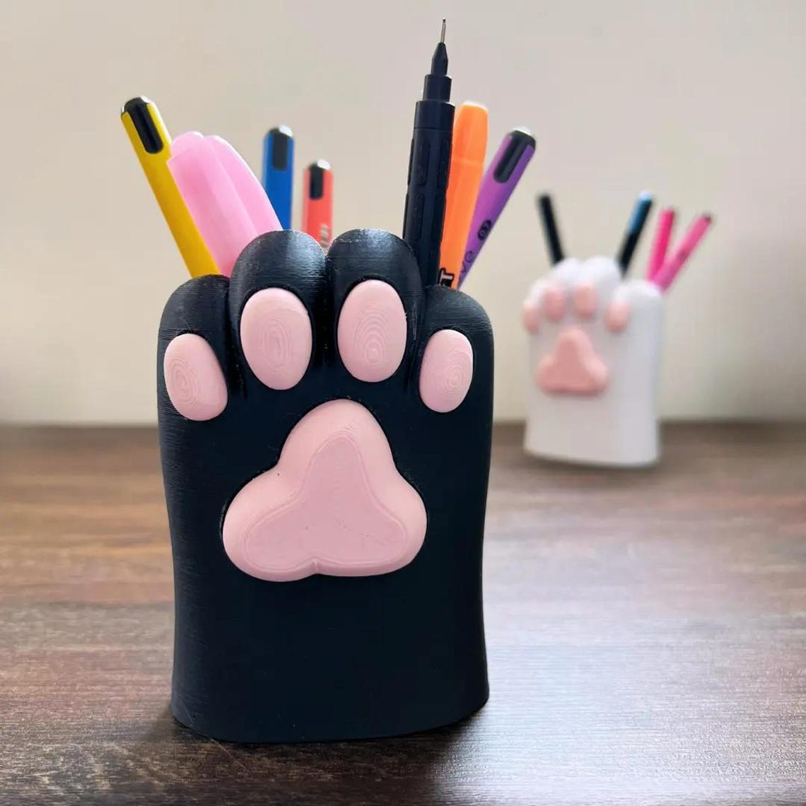 Adorable Kawaii Style Cat Paw Pen or Makeup Brush Holder | 3D Printed ...