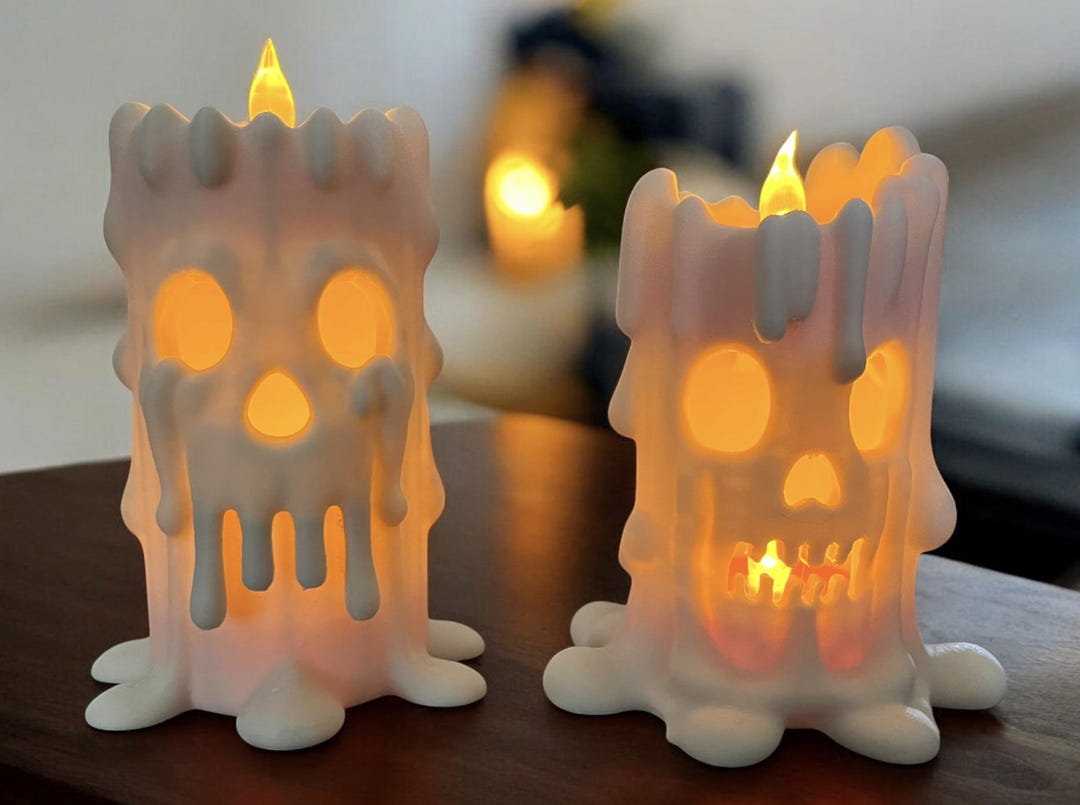 Spooky Melting Skull Flameless Candles With LED Tealights Included - Etsy