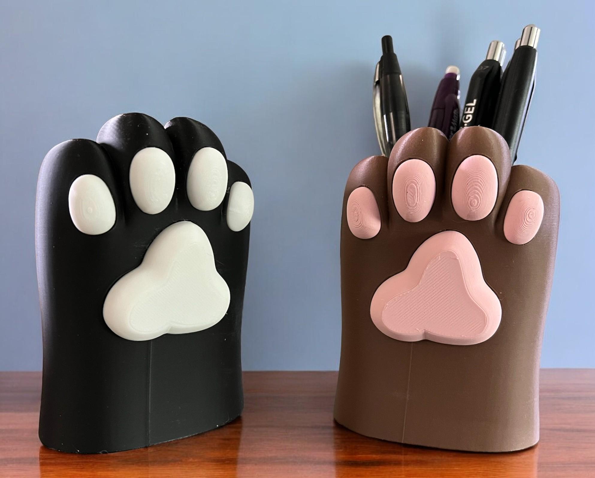 Adorable Kawaii Style Cat Paw Pen or Makeup Brush Holder | 3D Printed ...