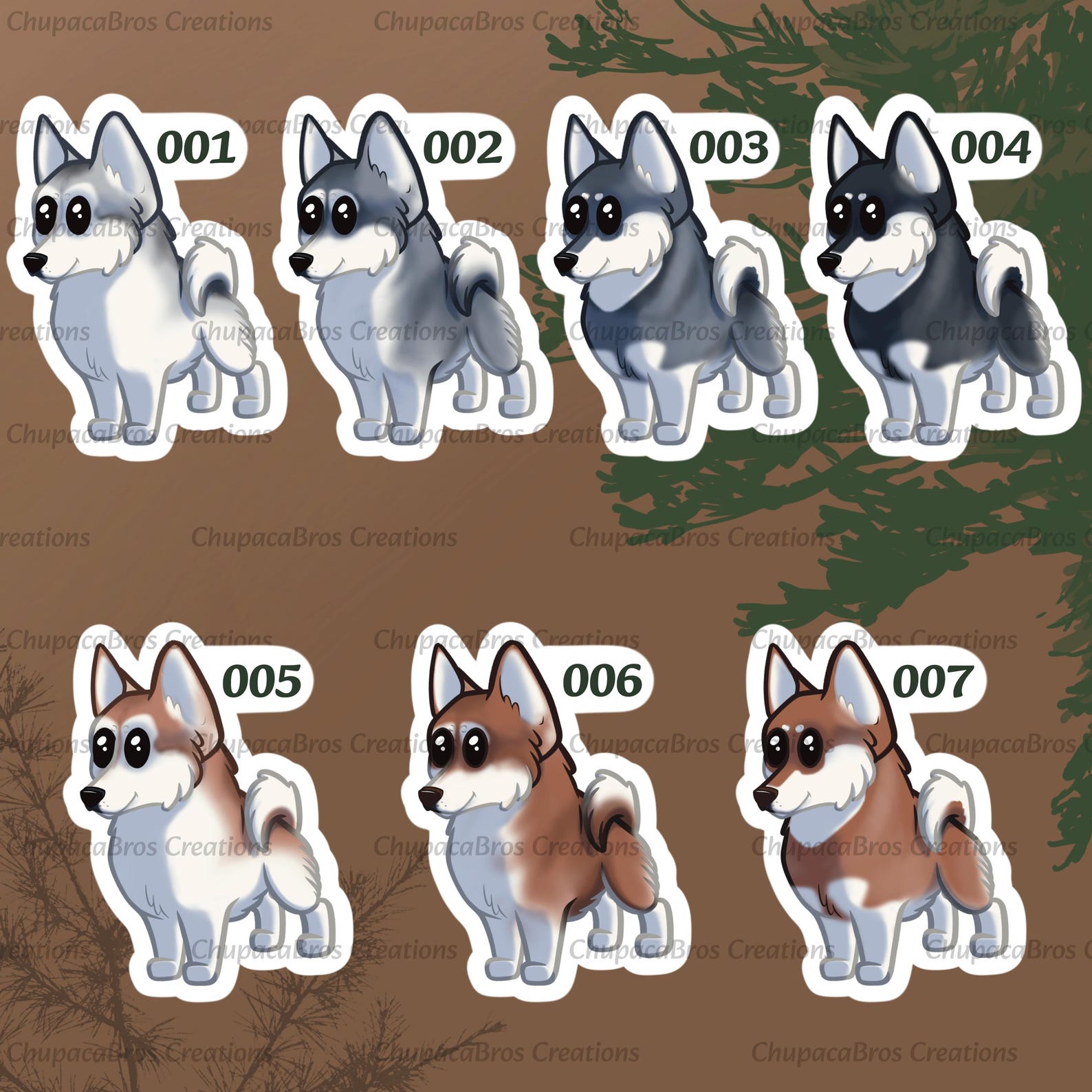 Alaskan Klee Kai Die Cut Sticker || Weather Resistant Chibi Spitz Dog 2 ...
