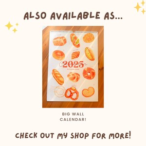 2025 Desk Calendar With Wooden Stand, Bread Theme, Croissant, Bagel ...