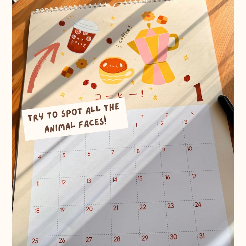 2026 Illustrated Kawaii Food Wall Calendar, Cute Sushi, Bread, Desserts ...