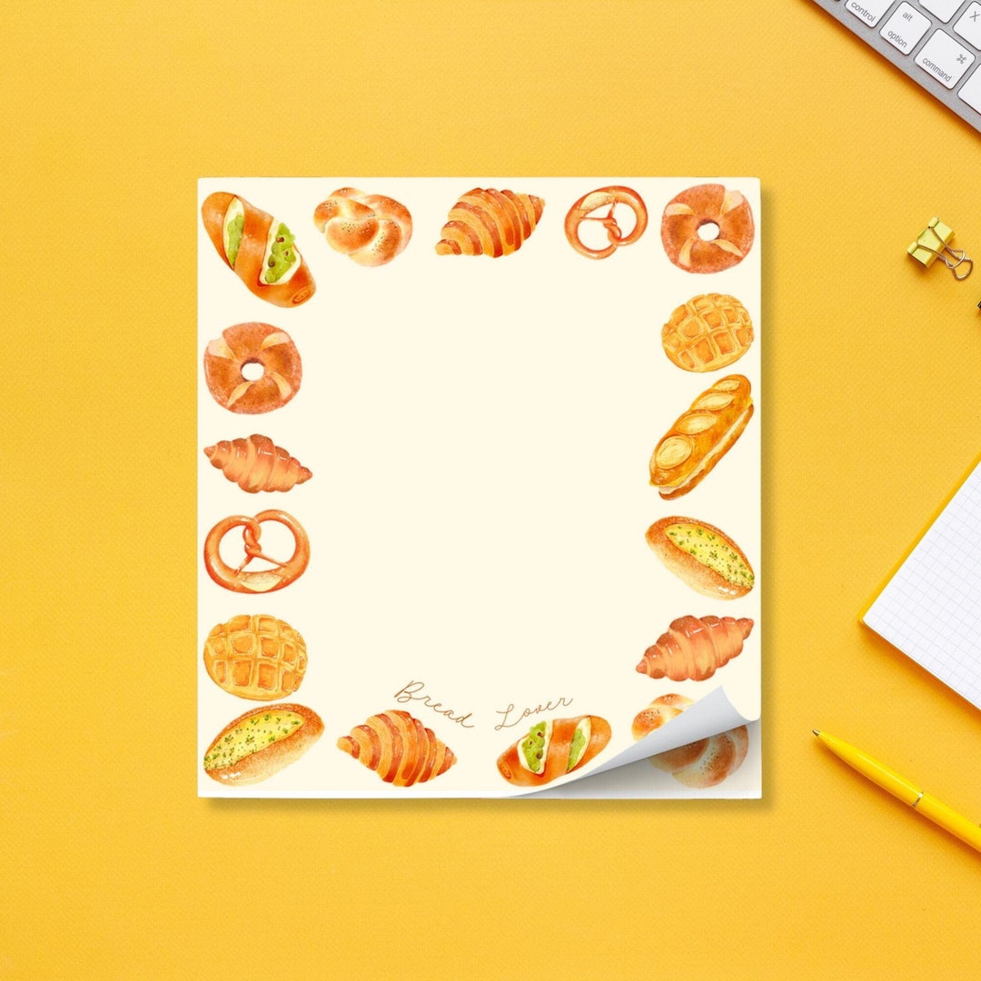 Aesthetic Bread Bakery Notepad, 5.5x6", to Do List Pad, Jotter Pad ...