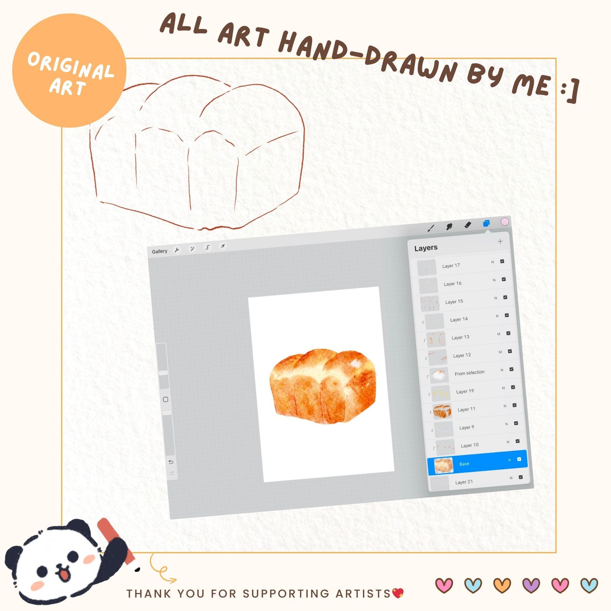 2025 Desk Calendar With Wooden Stand, Bread Theme, Croissant, Bagel ...