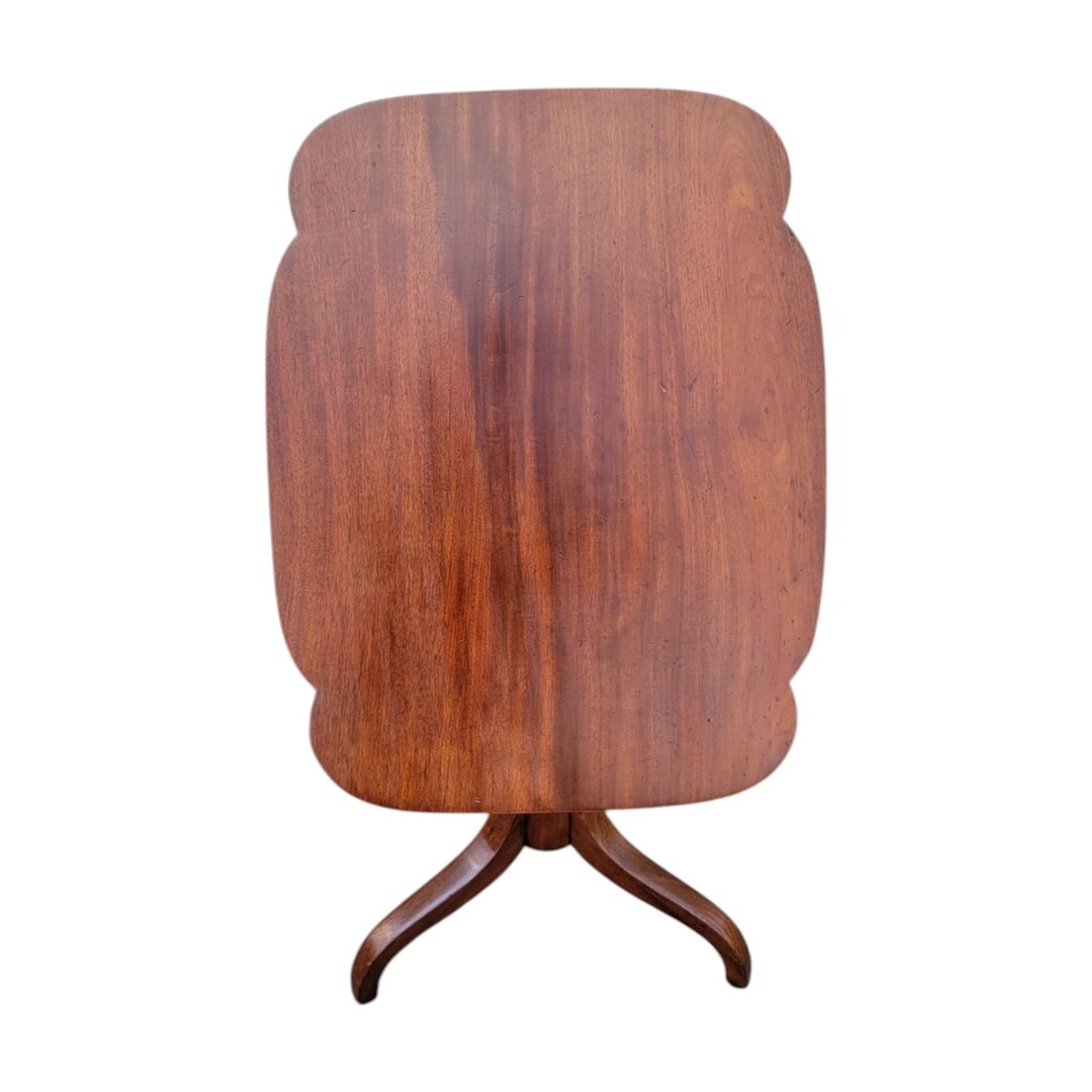 19th C Federal Tilt-top Table American Solid Walnut Pedestal Base ...