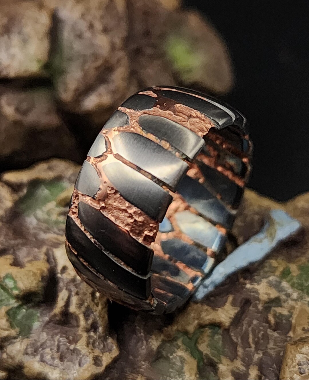 Super Conductor Ring , Angle Cut Heavy Etch - Etsy