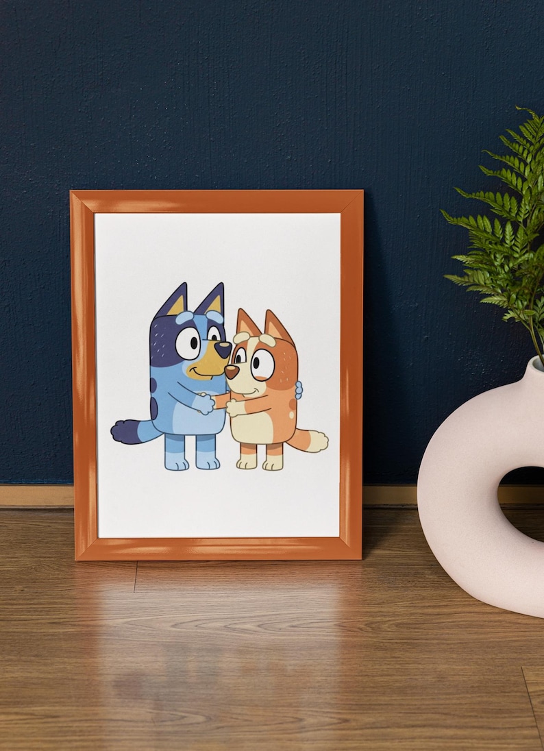 Bluey Family Cartoon Illustration Bluey Printable Kids Room Decor ...