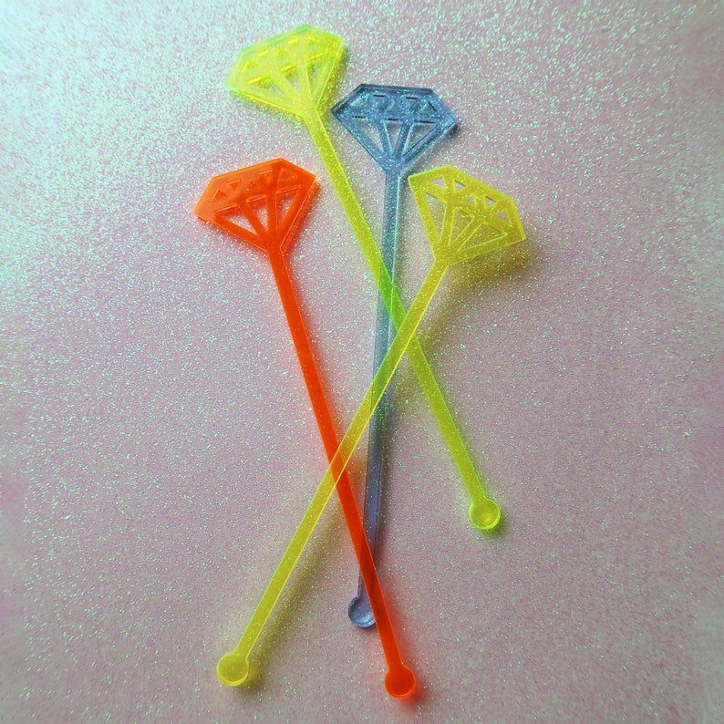 Diamond Drink Stirrers Set of 4 Laser Cut Acrylic | Etsy