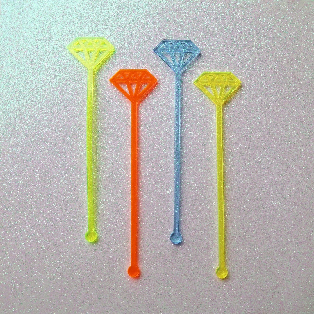 Diamond Drink Stirrers Set of 4 Laser Cut Acrylic - Etsy