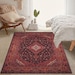 Red Vintage Style Rug: Boho Chenille Cotton Area Rug - Etsy