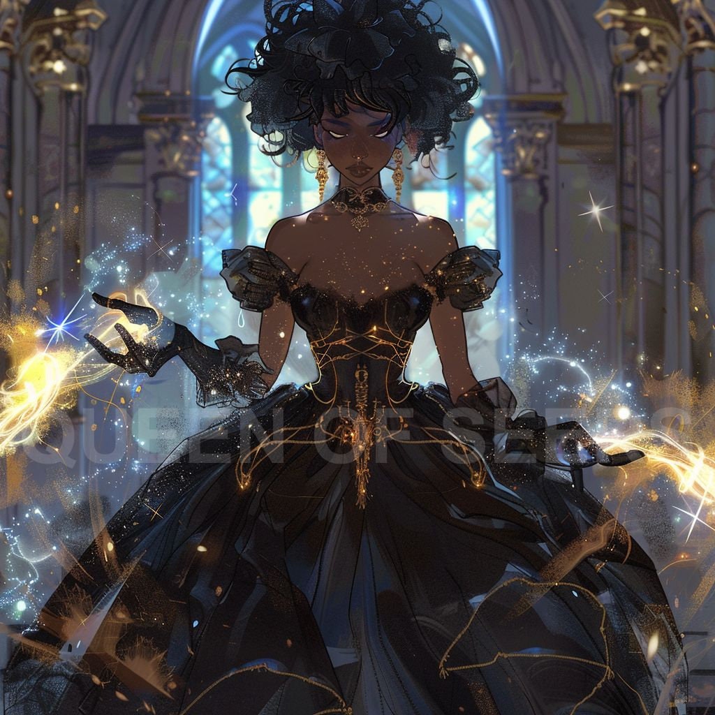 Black Anime Art Anime Decor Anime Art Print Anime Art Black Art Witchy ...