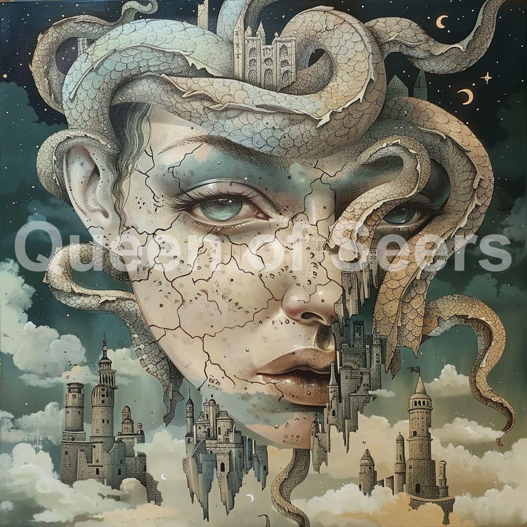 Medusa Art Dark Art Gothic Art Dark Cottagecore Art Fantasy Art Witchy ...