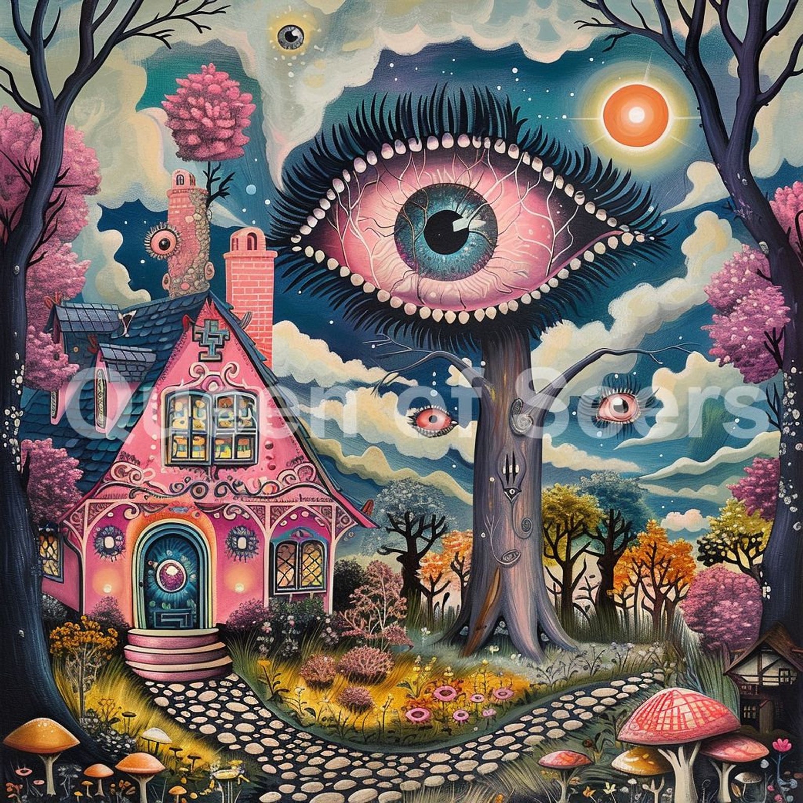 Cottage Core Decor: Downloadable Evil Eye Art - Unique Evil Eye Home ...
