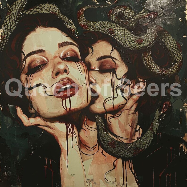 Medusa Art Dark Art Gothic Art Dark Cottagecore Art Fantasy Art Witchy ...