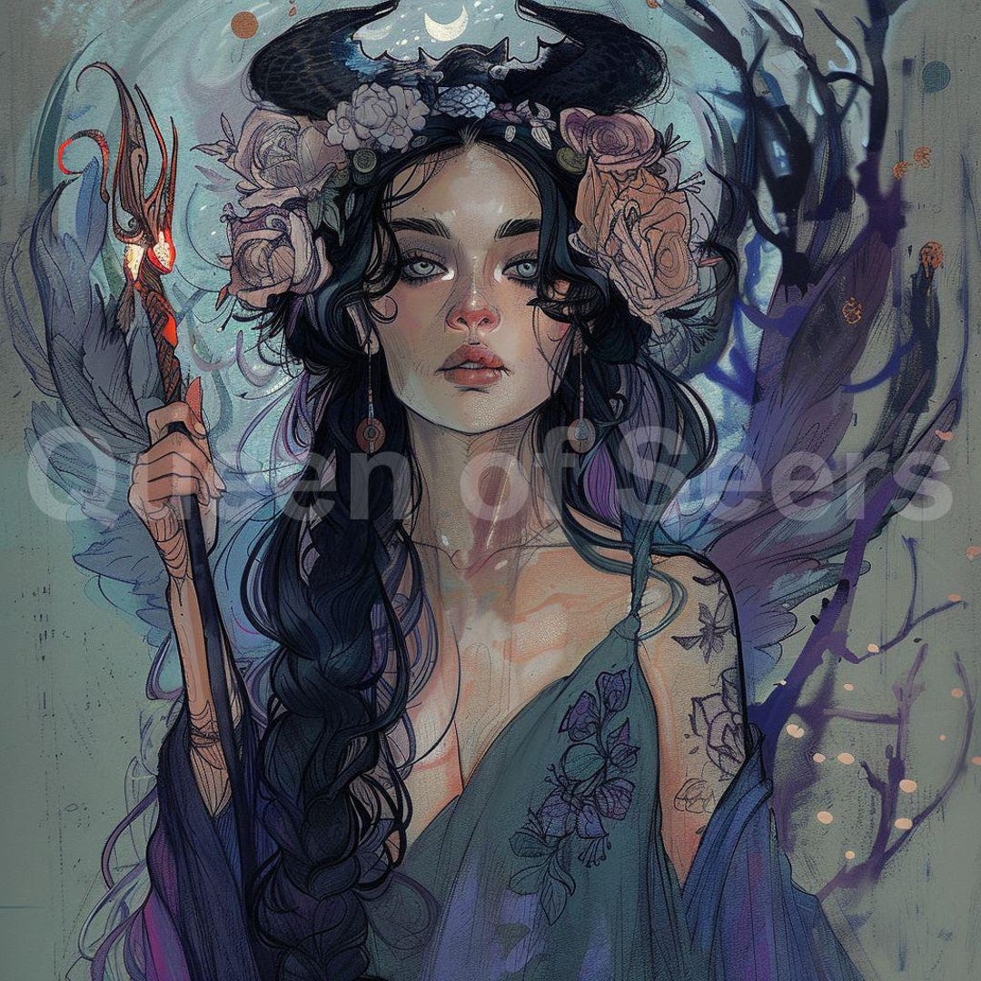 Witchy Art Angel Art Pagan Art Witch Aesthetic Halloween Art Occult Art ...