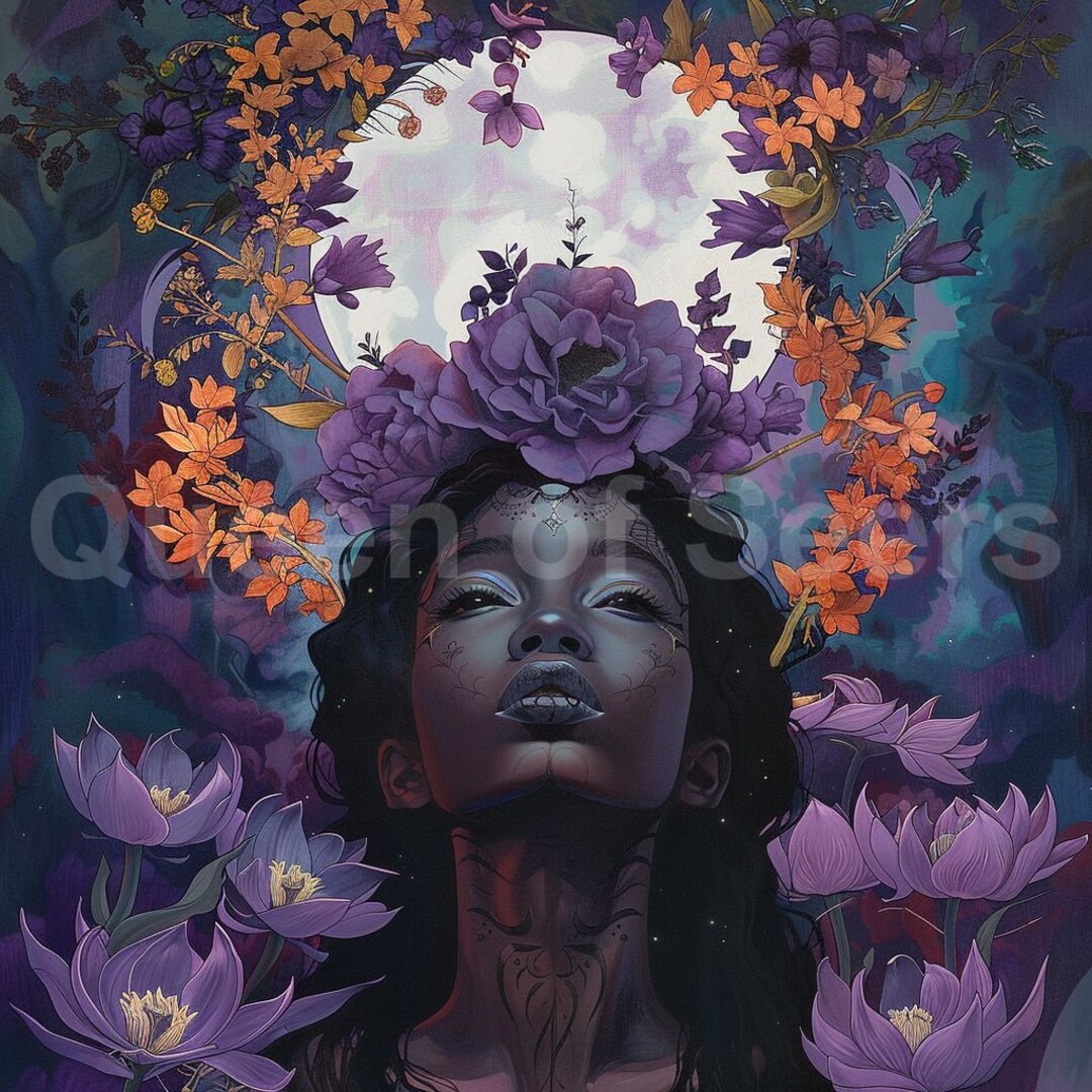 Witchy Art Flower Art Moon Art Witch Aesthetic Halloween Art Occult Art ...