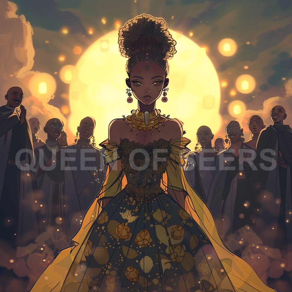 Black Anime Art Print | African American Anime Digital Download | Manga ...