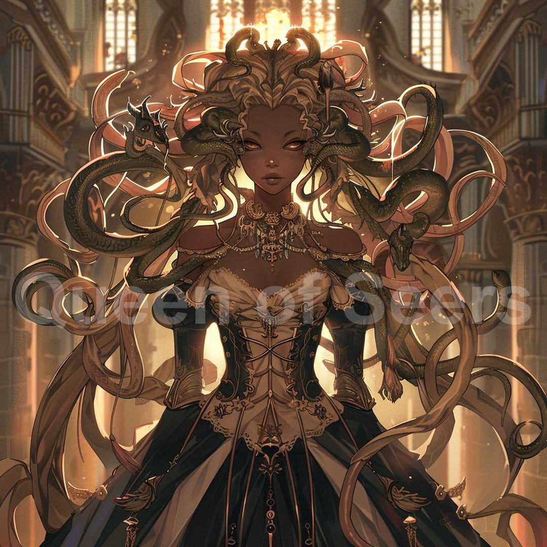 Medusa Art Dark Art Gothic Art Dark Cottagecore Art Fantasy Art Witchy ...