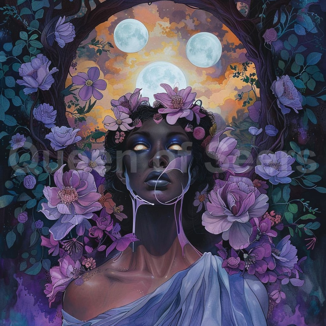 Witchy Art Flower Art Moon Art Witch Aesthetic Halloween Art Occult Art ...