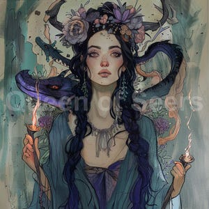 Dragon Art Witchy Art Pagan Art Witch Aesthetic Halloween Art Occult ...