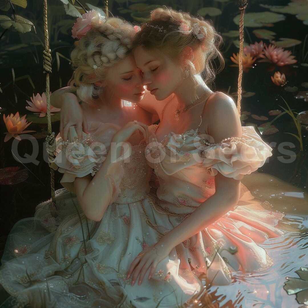 Lesbian Art Lgbtq Art Erotic Art Lesbian Couple Lesbian Ts Wlw