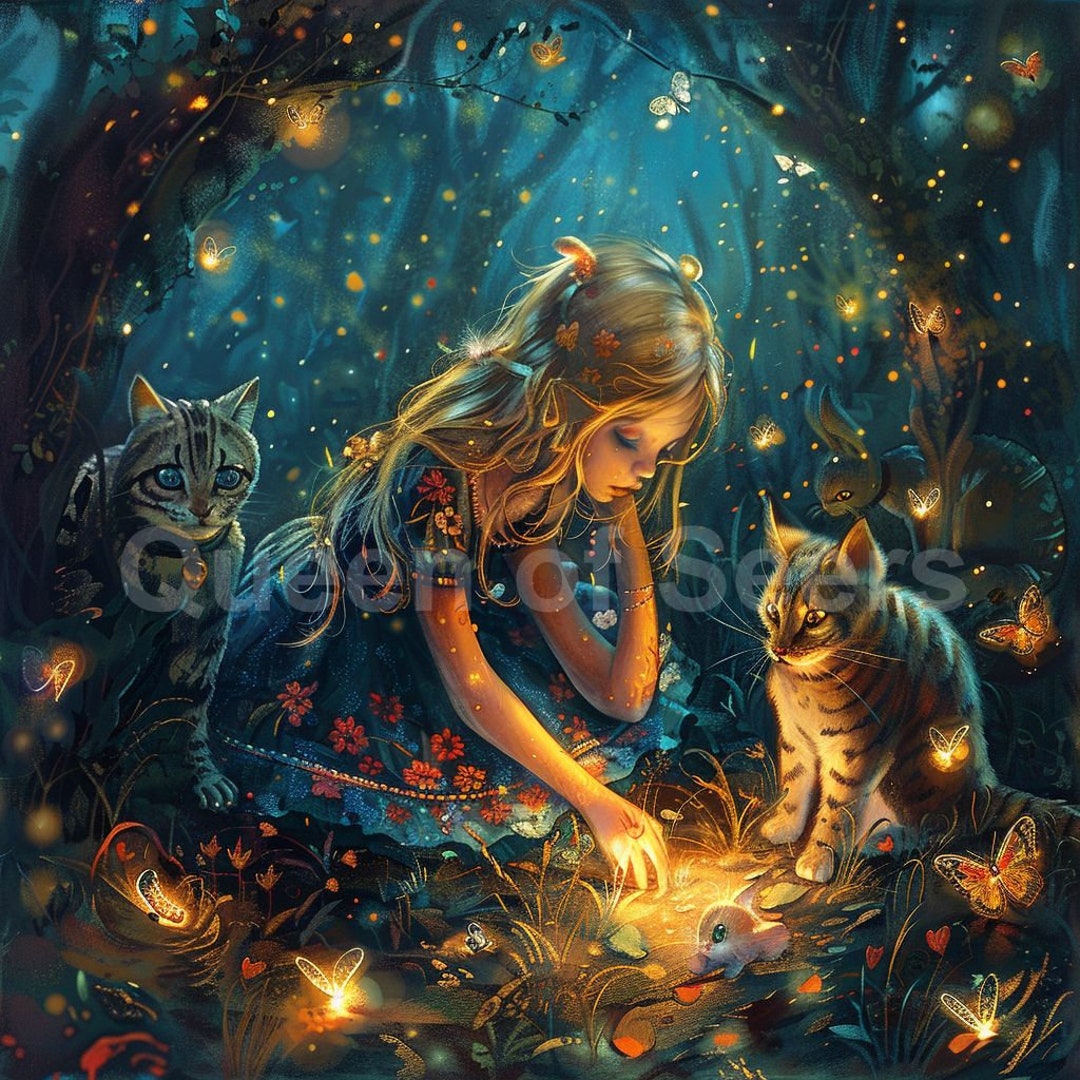 Fantasy Cat Art – Enchanted Art | Black Art | Magical Home Decor ...