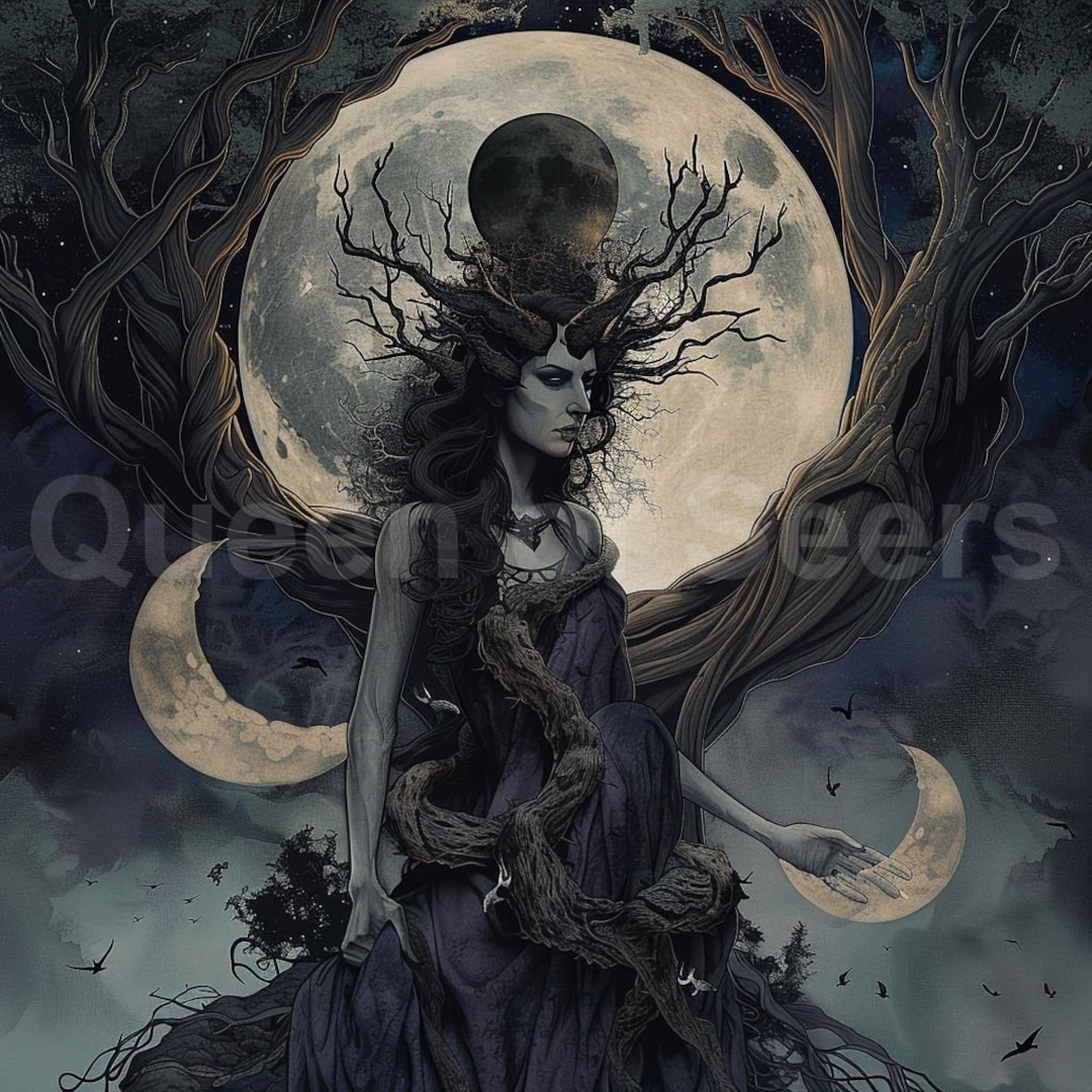 Witchy Art Tree Art Moon Art Witch Aesthetic Halloween Art Occult Art ...