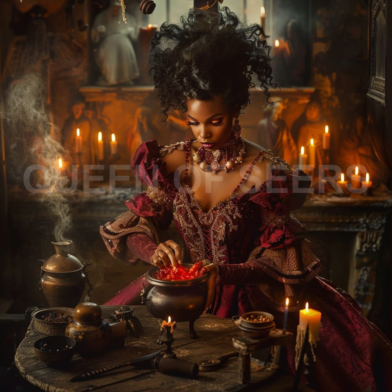 Black Witch Digital Downloadable Art African American Witch Clipart ...