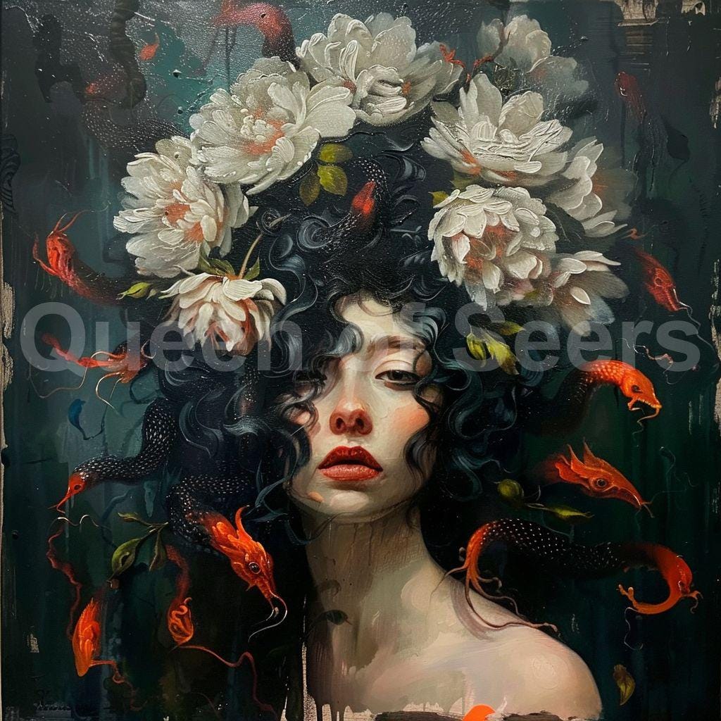 Medusa Art Dark Art Gothic Art Dark Cottagecore Art Fantasy Art Witchy ...