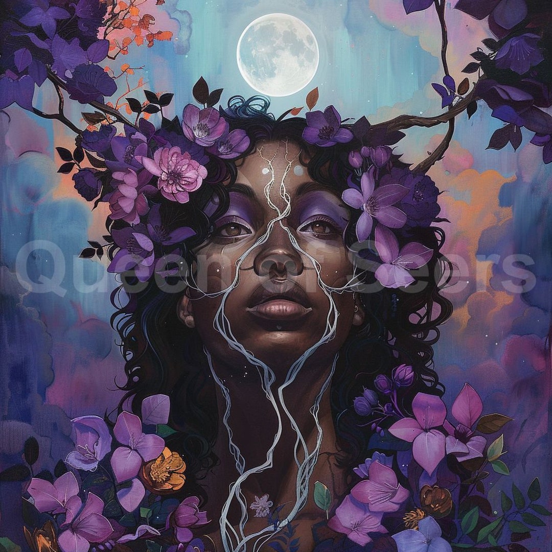 Witchy Art Flower Art Moon Art Witch Aesthetic Halloween Art Occult Art ...