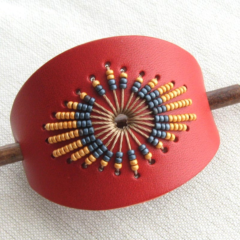 Leather Barrette - Etsy