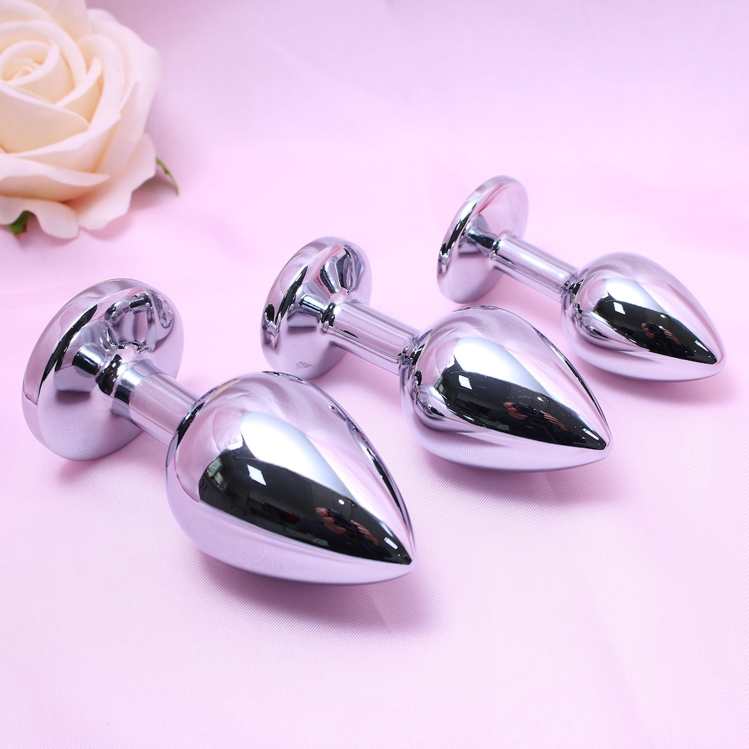Custom Heart Butt Plug, 3 Sizes S/M/L Jeweled Stainless Steel Anal Plugs Woman, Anal Training ...
