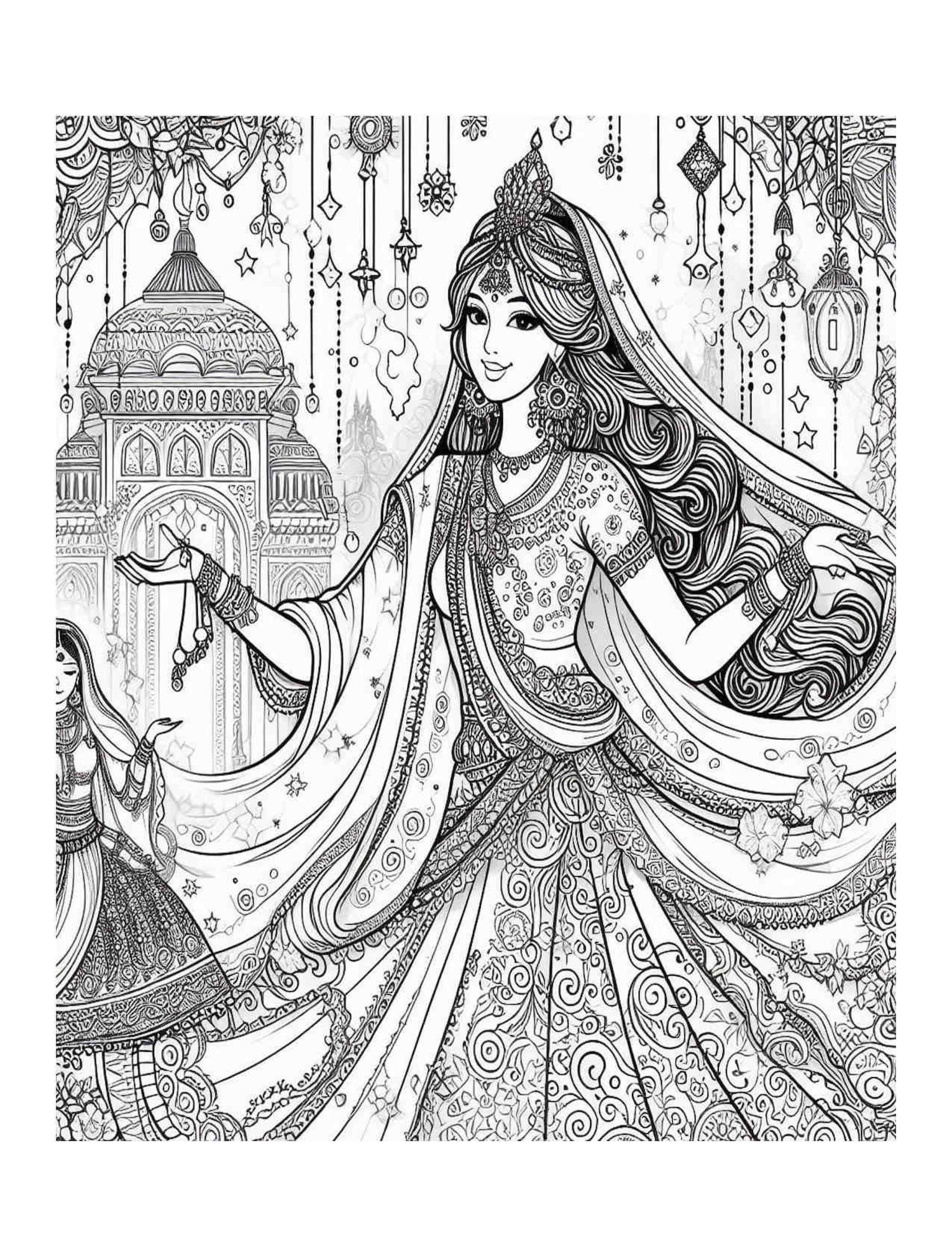 Magical Princess Coloring Pages for Adults: 25 Printable Designs (PDF ...