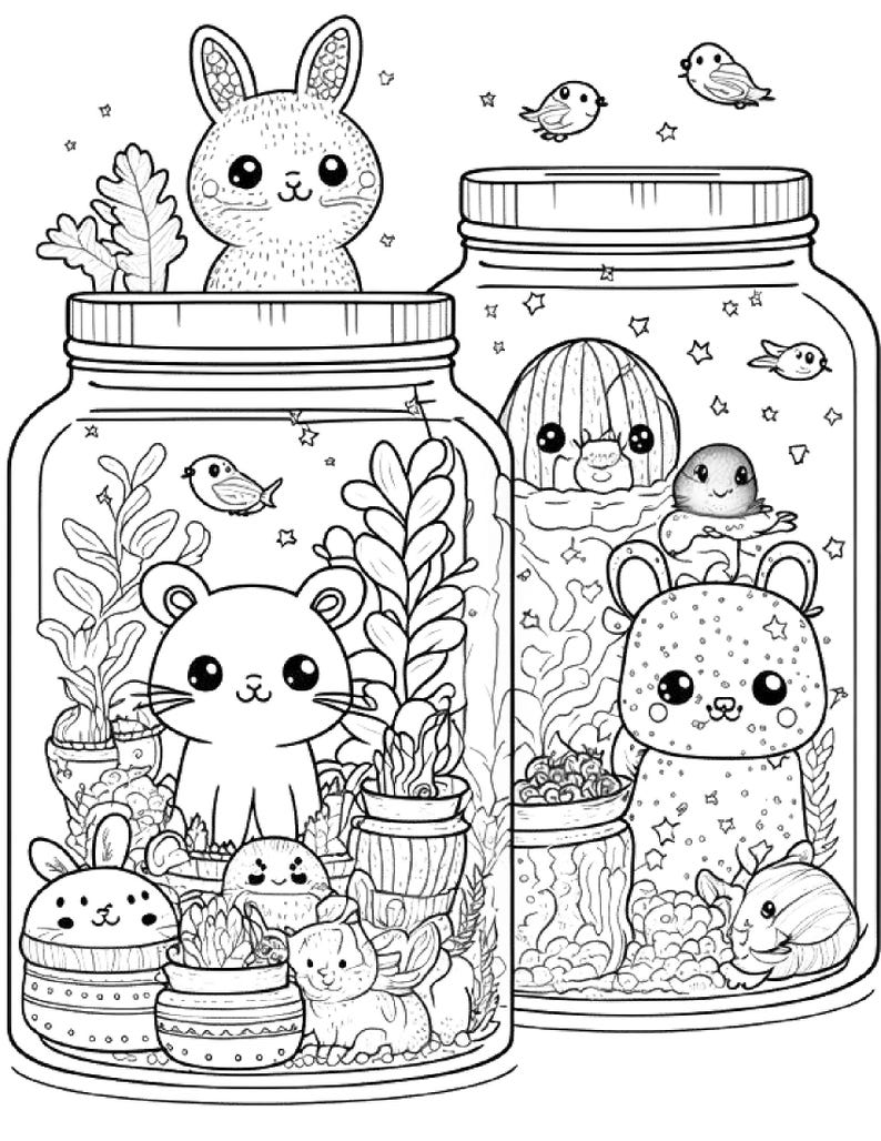 Animal in A Jar Coloring Pages for Adults: 50 Printable Designs (PDF ...
